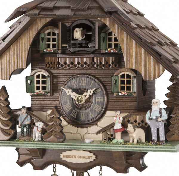 Chalet-style Black Forest battery-powered musical cuckoo clock "Heidi ...