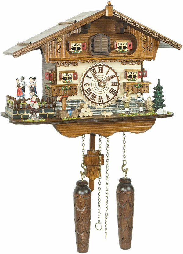 Chalet quartz cuckoo clock 'Swiss house' with turning dancers by Trenk ...
