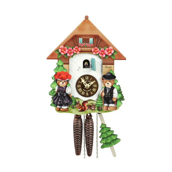 Chalet 1-day children's cuckoo clock with Black Forest bears 25cm by H ...