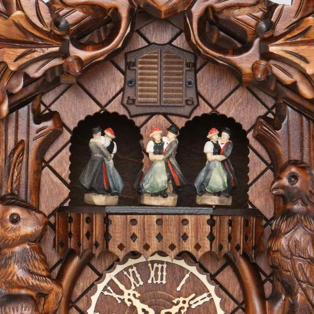 Carved style quartz cuckoo clock with stag 42cm - Trenkle Uhren ...