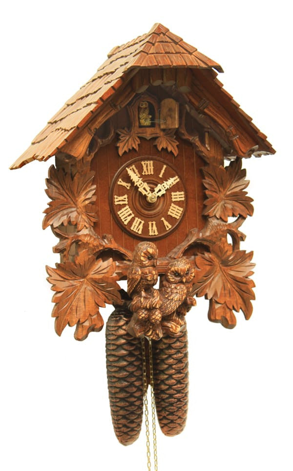 Carved style 8 day movement cuckoo clock owl clock 2 owls 36cm by Romb ...