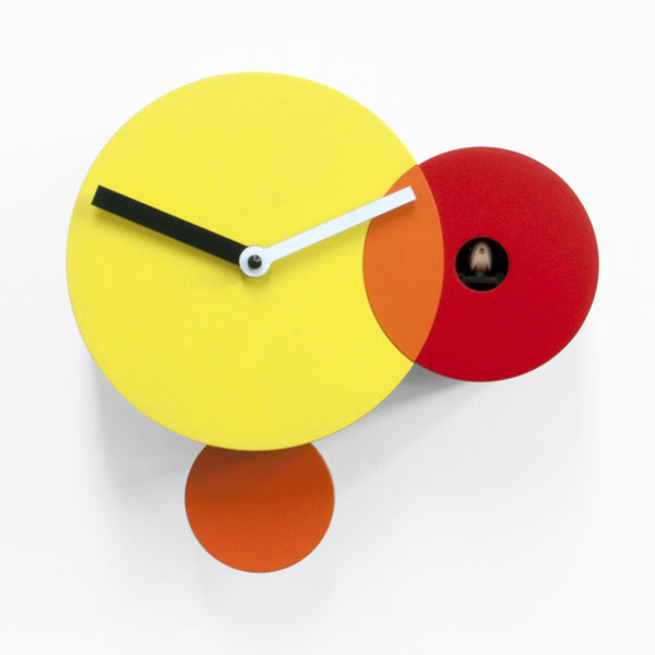'Kandinsky' Cuckoo Clock (Yellow and Red) by Progetti - Cuckoo Collections