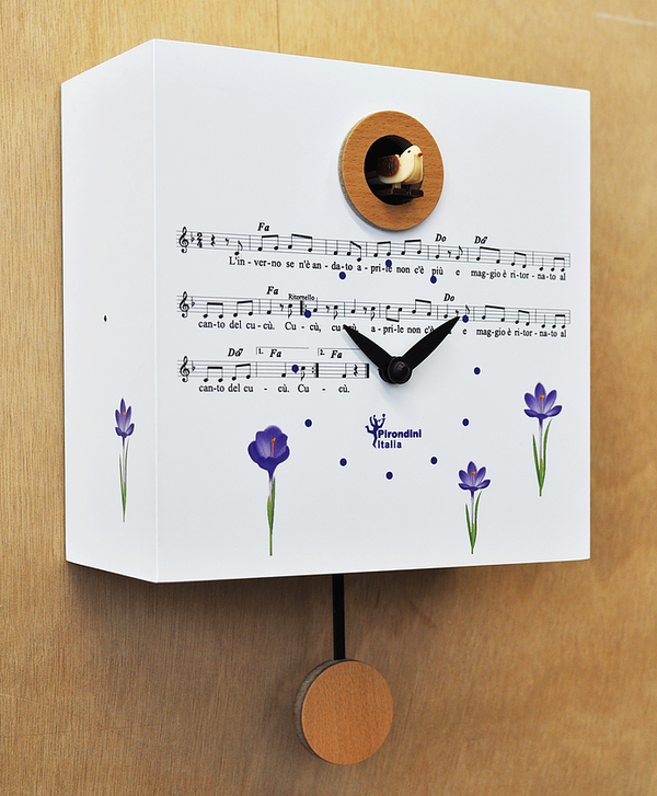 'Cucu Primavera' Cuckoo Clock (White) by Pirondini - Cuckoo Collections